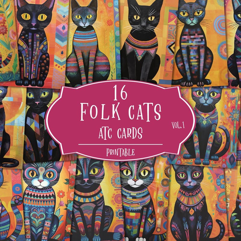 Funky Cat Art - Etsy