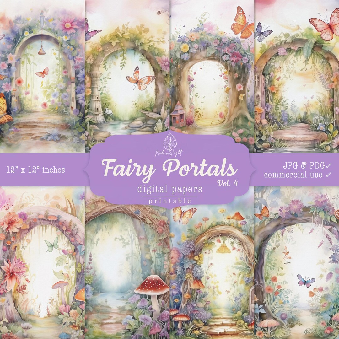 Fairy Portals Digital Paper: Fantasy Scrapbook Backgrounds (digital ...