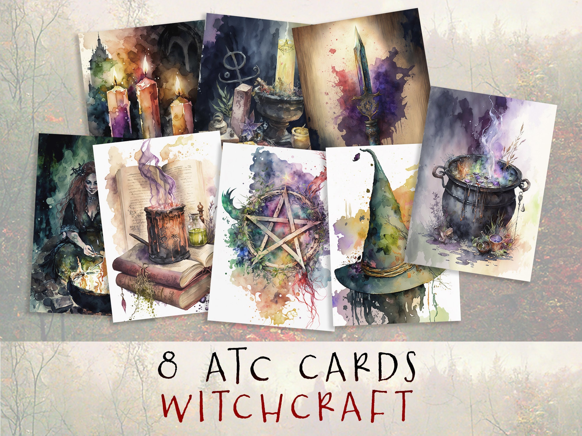 Book of Shadows Printable Cards Witchy Junk Journal Wicca - Etsy