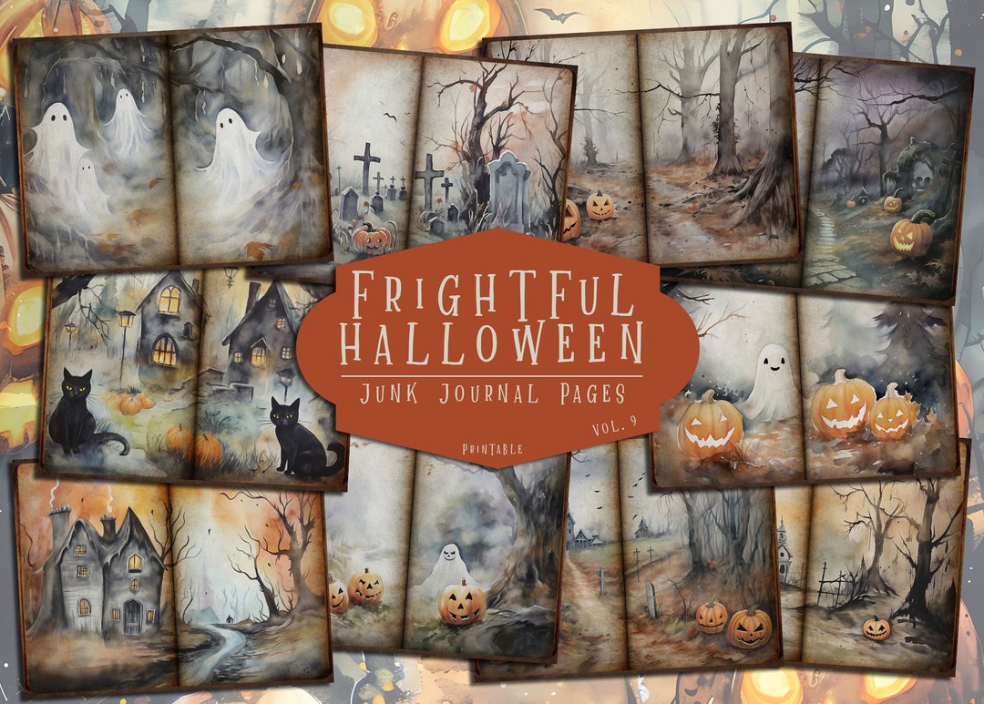 Halloween Journal Pages, Spooky Digital Scrapbooking, October Junk ...