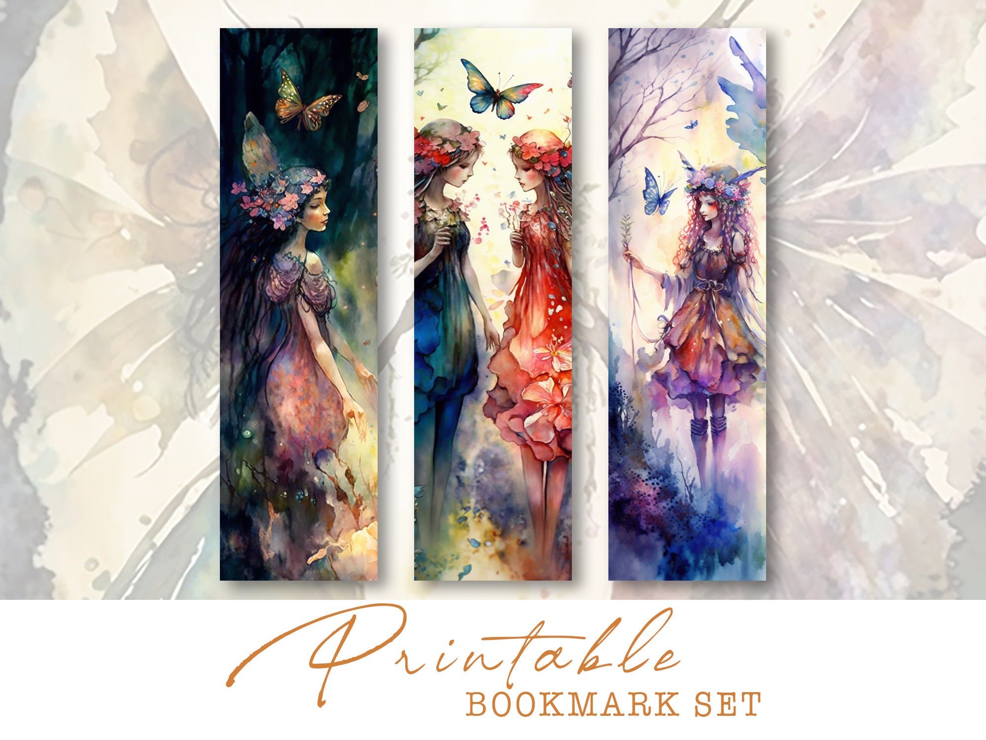 Fantasy Printable Bookmarks Magic Fairies Ephemera Fairy - Etsy