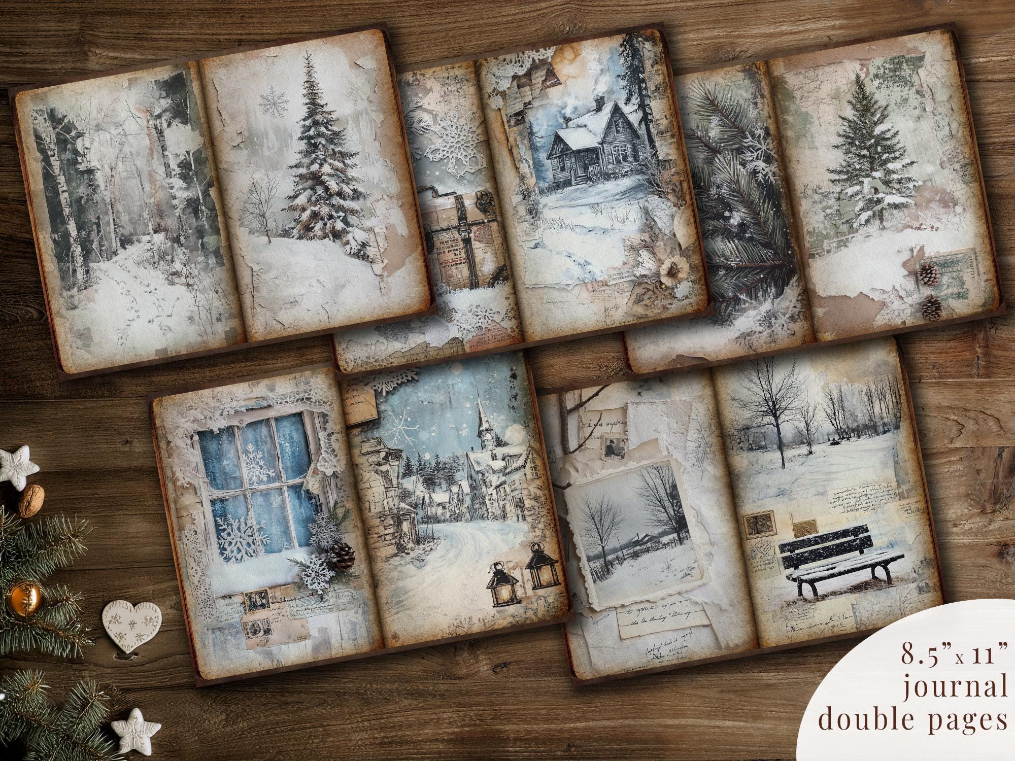 Cozy Winter Junk Journal Kit | Printable Ephemera (digital Download ...