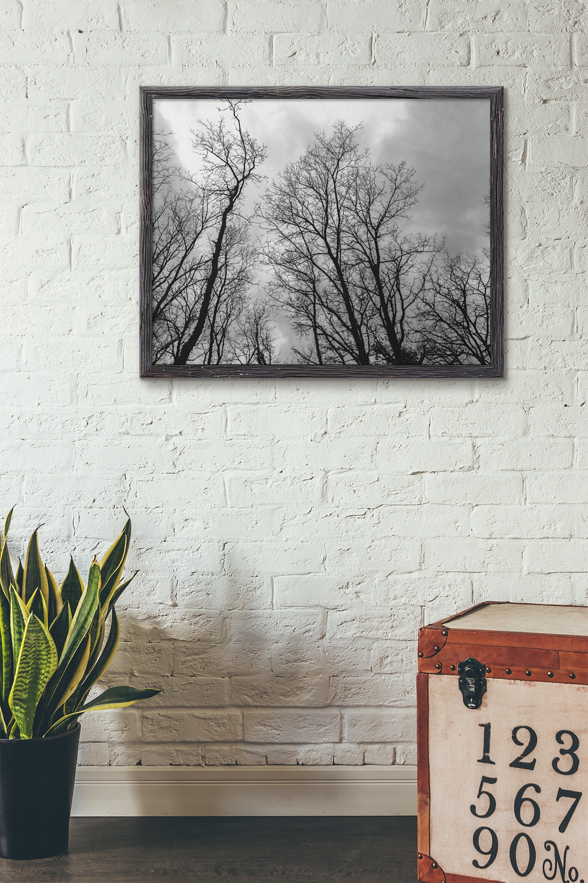 Branches wall art black and white tree print forest | Etsy