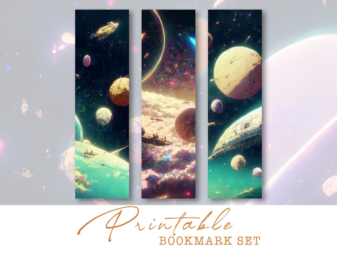 Sci-fi Galaxy Printable Bookmarks: Space Art Set (digital Download) - Etsy