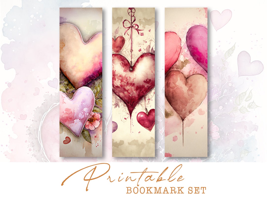 Valentines Printable Bookmarks, Valentines Ephemera, Love Junk Journal ...