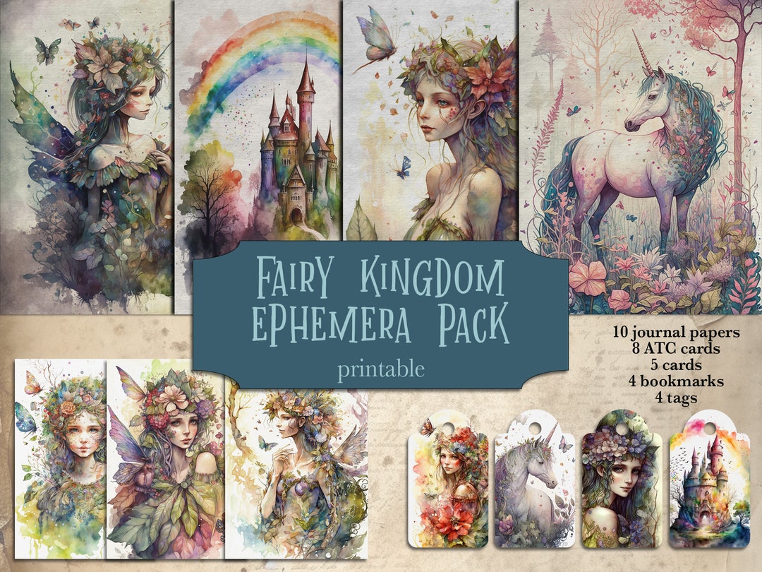 Fairy Kingdom Journal Pages, Fairy Printable Papers, Magic Ephemera ...