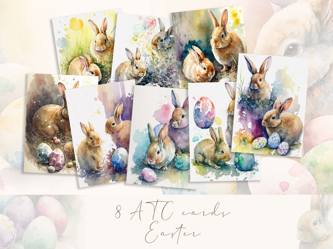 Easter Digital Atc Cards, Easter Eggs Junk Journal Supplies, Easter ...