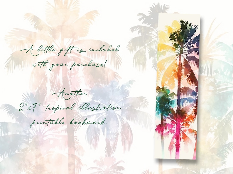 Tropical Printable Bookmarks Beach Digital Bookmarks Summer - Etsy