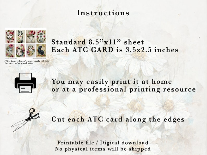 Floral Printable ATC Cards Botanical Junk Journal Supplies - Etsy
