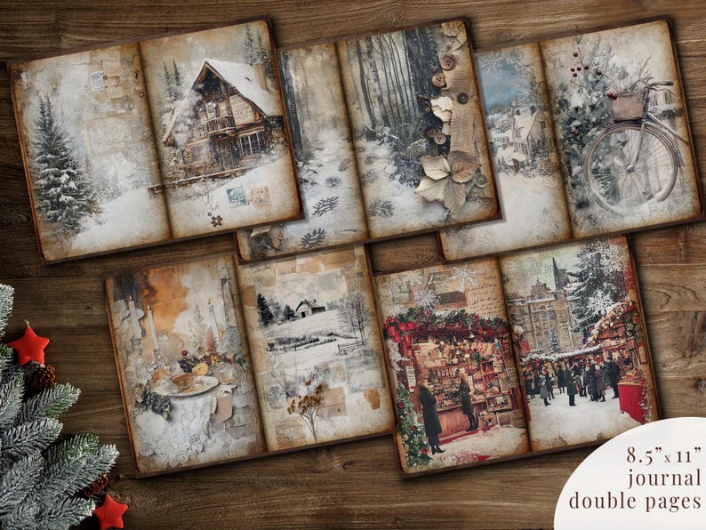Snowy Winter Junk Journal Kit: Printable Ephemera (digital Download) - Etsy