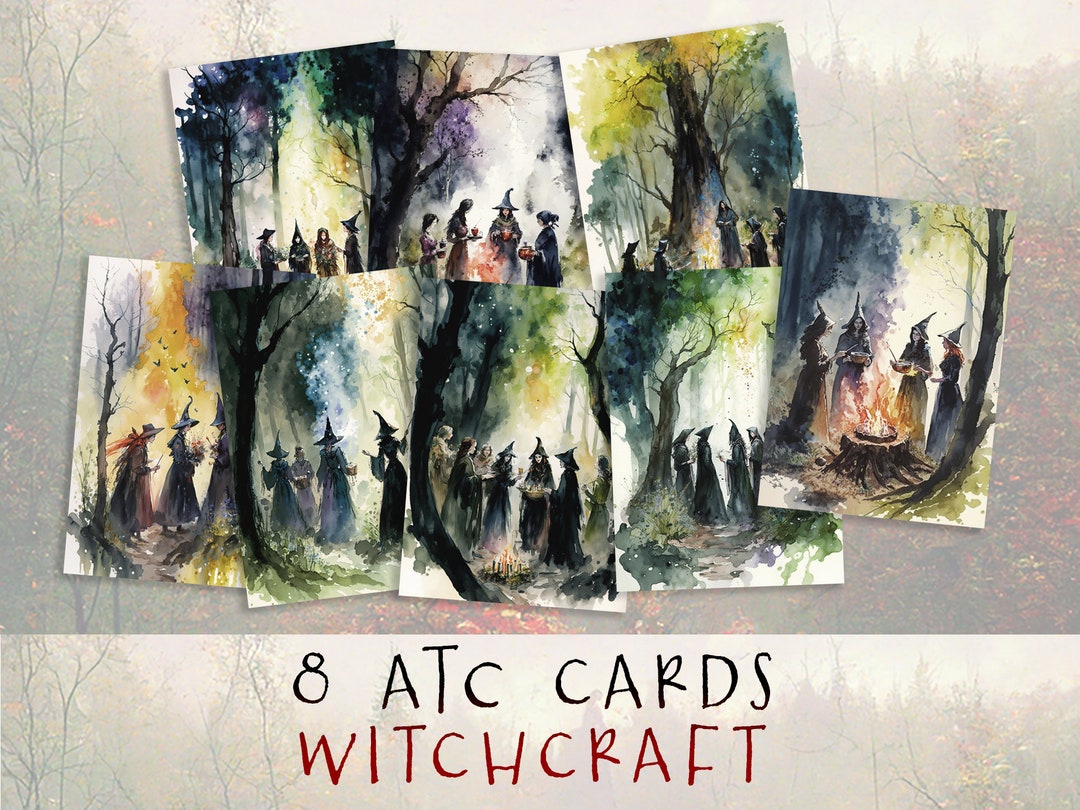 Witchcraft ATC Cards, Printable Witchy Papers, Book of Shadows Pages ...