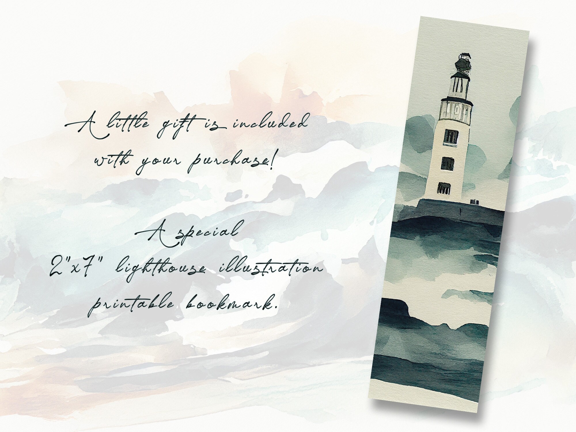 Nautical Watercolor Printable Bookmarks Set Lighthouse - Etsy
