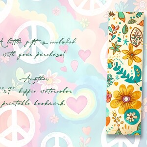 Peace Printable Bookmarks Hippie Junk Journal Floral - Etsy