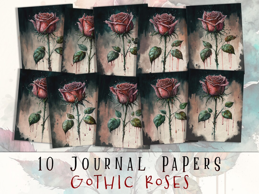 Gothic Grunge Roses Printable Pages Gothic Junk Journal Goth - Etsy