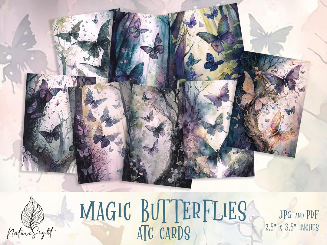 Magic Butterflies ATC Cards | Printable Butterfly Journal Cards | Junk ...