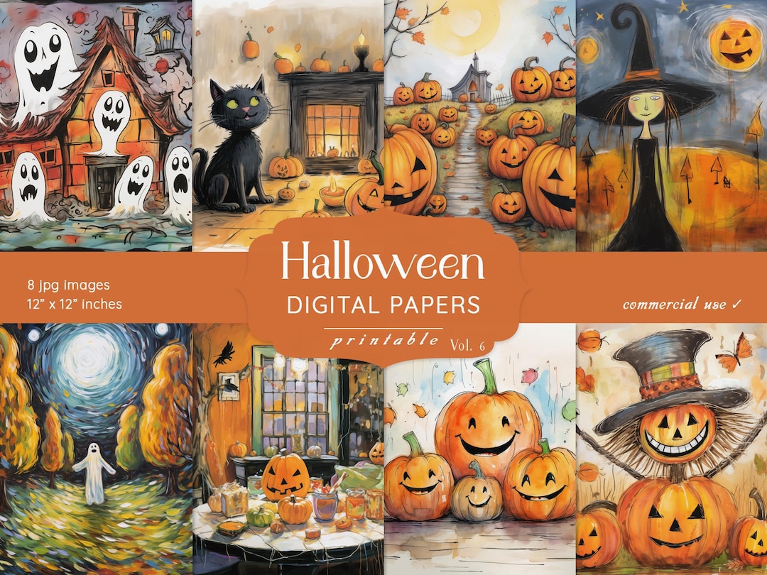 Halloween Digital Papers | Spooky Junk Journal Printables | Gothic ...