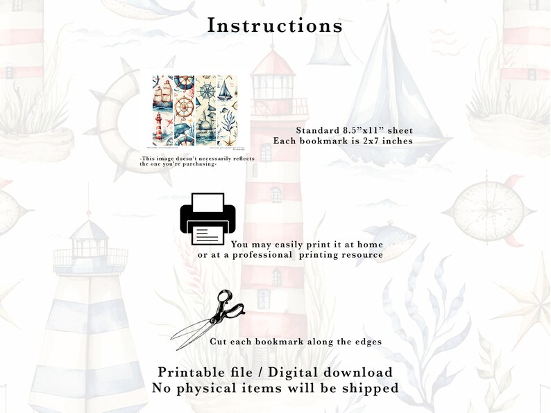 Marine Printable Bookmarks Nautical Junk Journal Coastal - Etsy