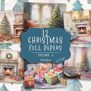 Christmas Scrapbook Paper: Festive Holiday Backgrounds (digital ...