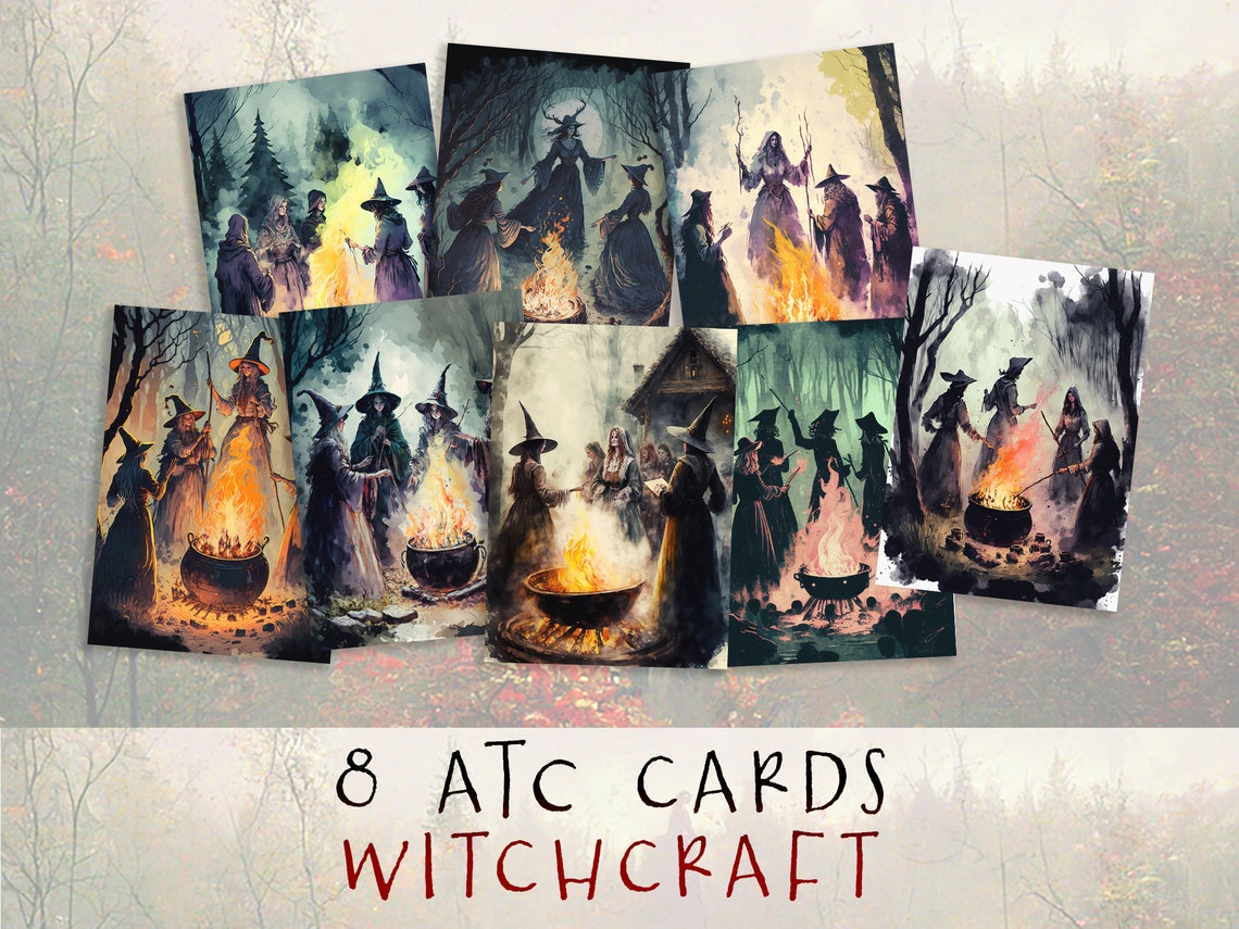 Wiccan Witches ATC Cards Printable Grimoire Ephemera Witchy - Etsy