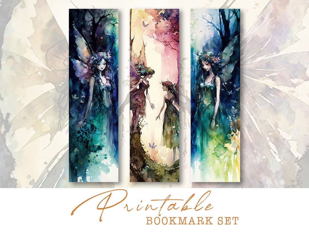 Whimsical Fairy Bookmarks: Printable Fantasy Ephemera (digital Download ...