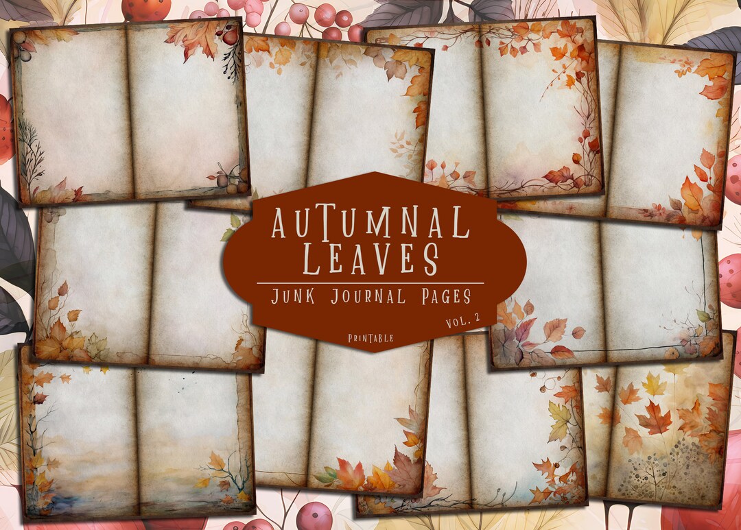 Autumnal Leaves Scrapbooking, Autumn Junk Journal, Fall Printable Pages ...