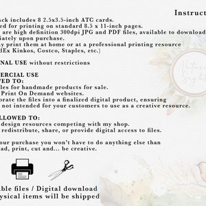 Whimsical Cat ATC Cards: Printable Ephemera (commercial Use, Digital ...
