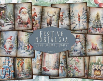 Christmas Printable Journal Pages | Santa Claus Ephemera | Holiday ...