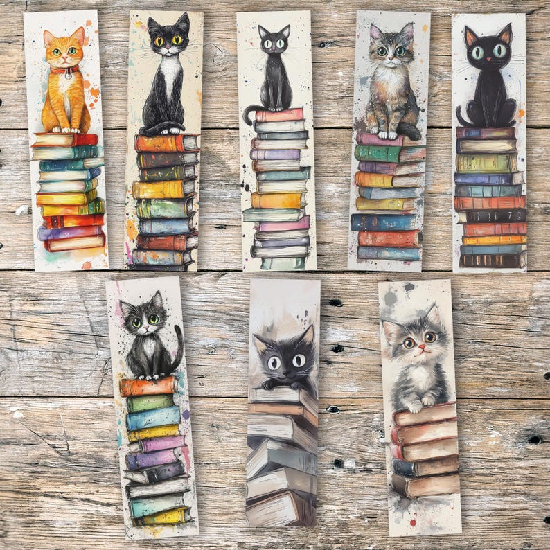 Cat Bookmarks Printable | Kitten Reading Gift (digital Download) - Etsy