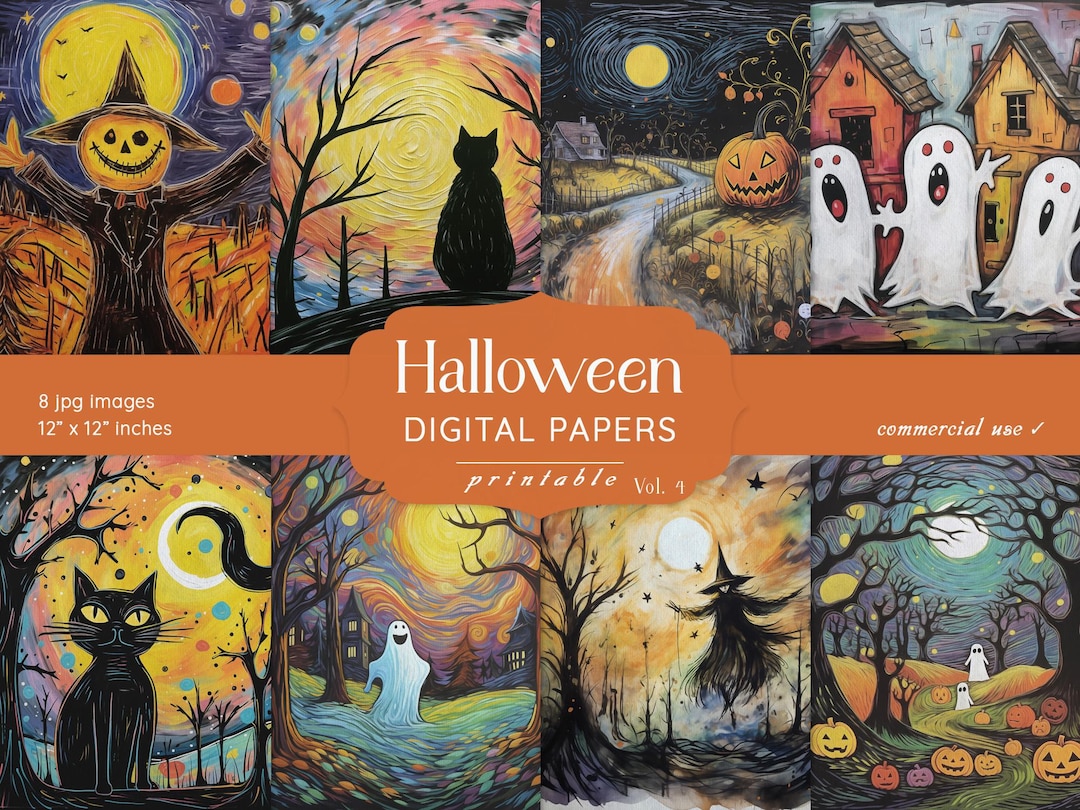 Halloween Digital Papers | Spooky Scrapbook Kit | Haunted Junk Journal ...