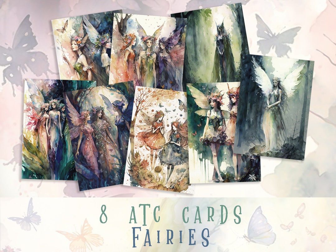 Fairy Junk Journal Printable Ephemera, Fairy Atc Cards, Forest Fairies ...