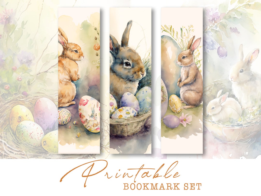 Easter Printable Bookmarks – Spring Rabbit Tags and Ephemera for Junk ...