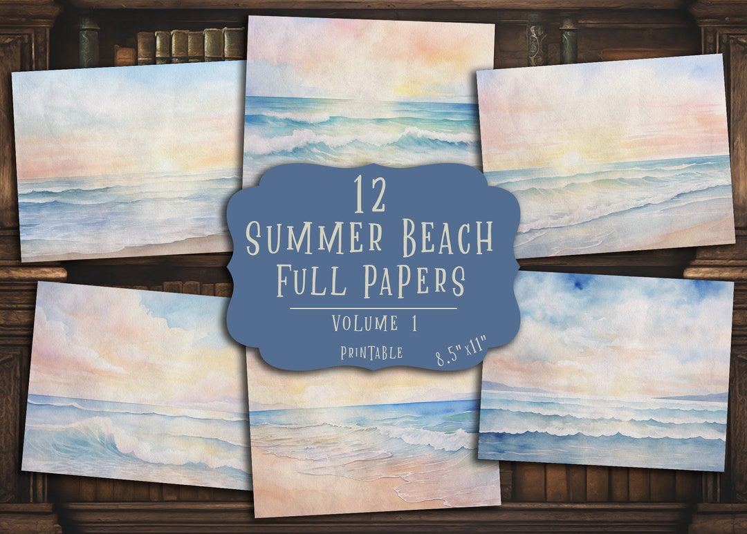 Summer Junk Journal Papers, Beach Printable Pages, Summer Scrapbooking ...