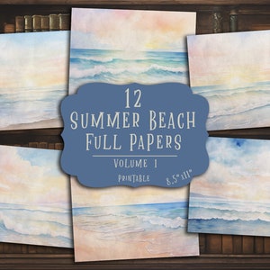 Summer Junk Journal Papers, Beach Printable Pages, Summer Scrapbooking ...