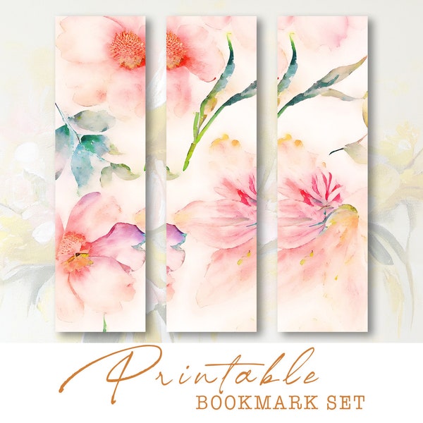 Watercolor Floral Bookmark - Etsy