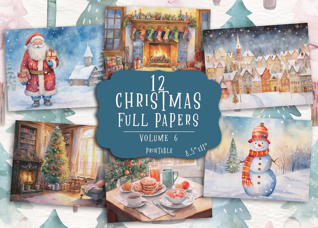 Christmas Ephemera Pack, Printable Holiday Papers, Festive Scrapbook ...
