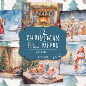 Christmas Scrapbook Paper: Festive Holiday Backgrounds (digital ...