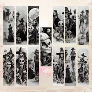 Printable Bookmarks Halloween Set, Mega Bundle Set of 18 Bookmarks ...