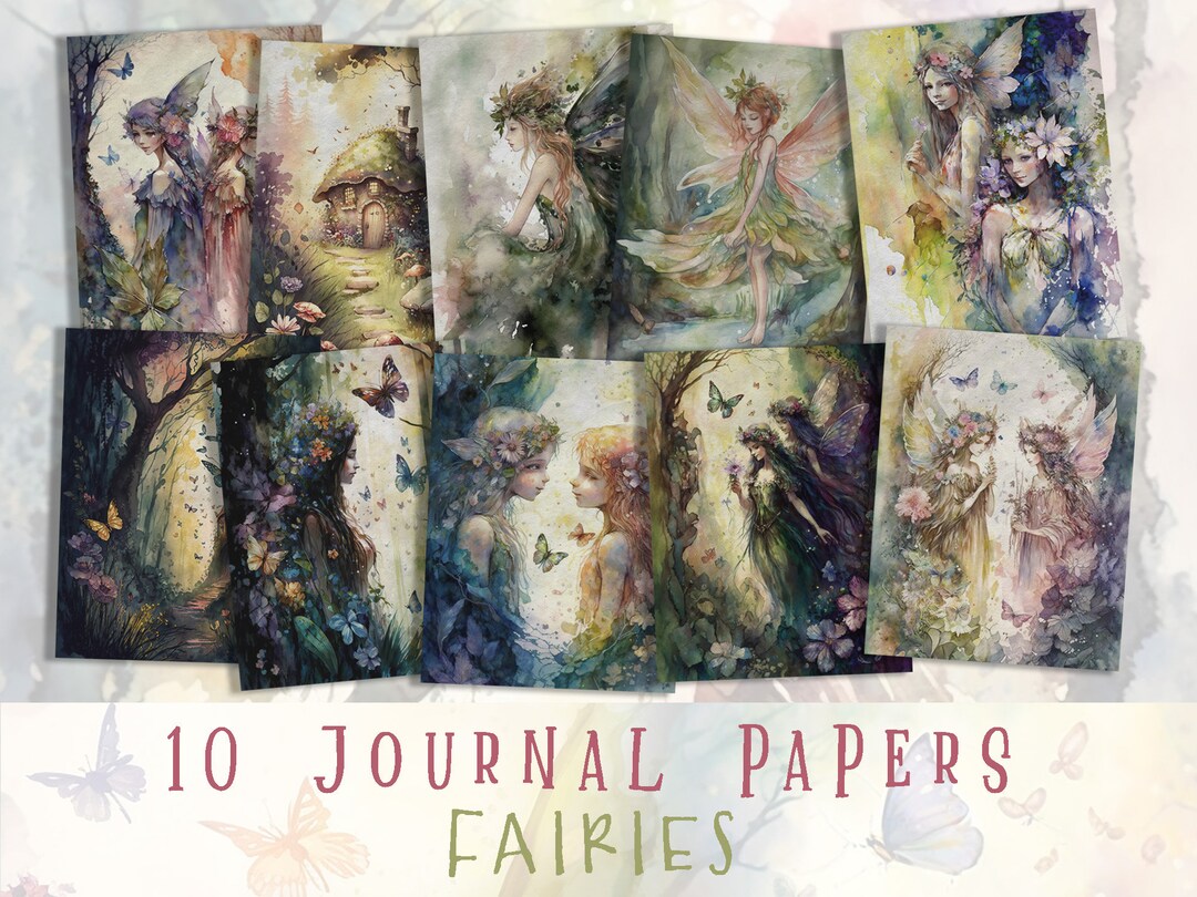 Fairy Collage Sheets, Fairies Junk Journal, Magical Scrapbooking, Fairy ...