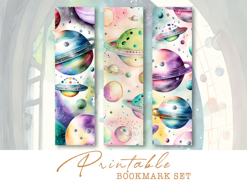 Sci Fi Watercolor Printable Bookmarks Cyberpunk Bookmarks - Etsy