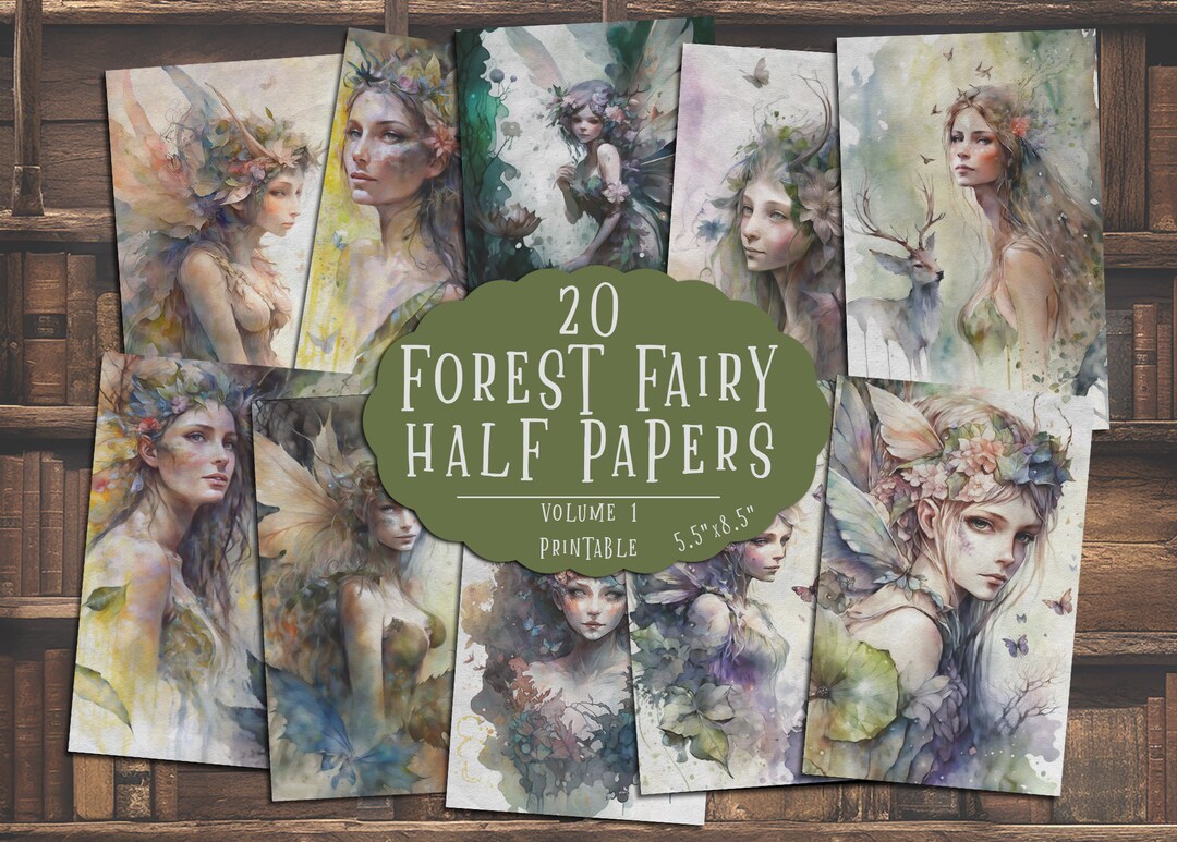 Fairy Junk Journal Pages, Fantasy Scrapbook Paper, Forest Fairy Journal ...