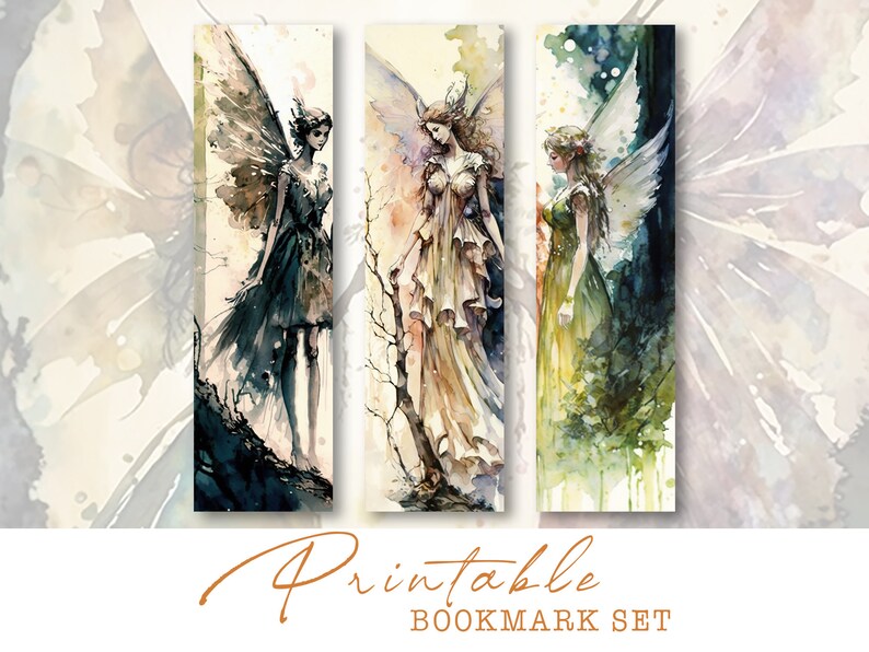 Fairy Digital Bookmarks Fairies Printable Ephemera Magic - Etsy