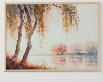 Rustic Weeping Willow Tree Art PRINTABLE Vintage Wall Art Home Decor ...