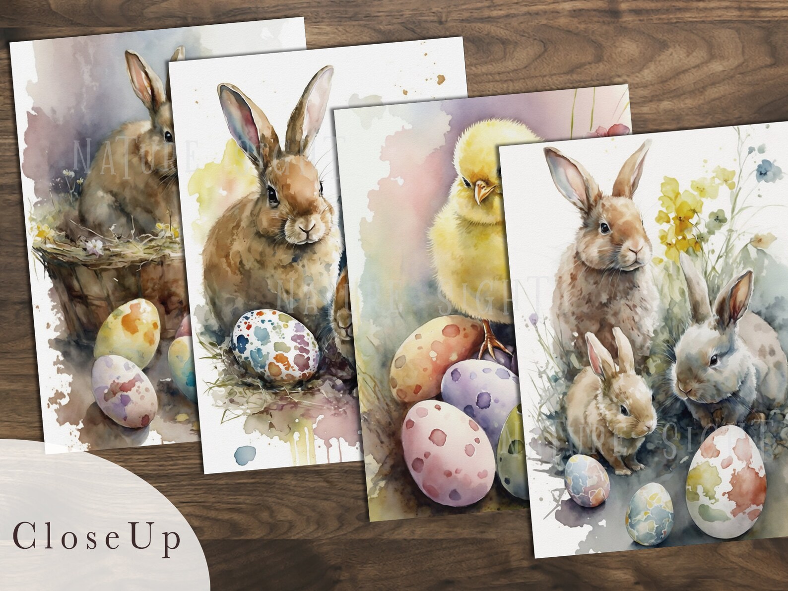 Easter ATC Cards: Bunny and Chicks Spring Collage Cards (digital ...