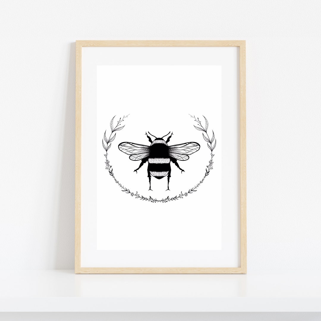 Bee Art Print Bee Decor Printable Wall Art Instant Download Bee Artwork ...