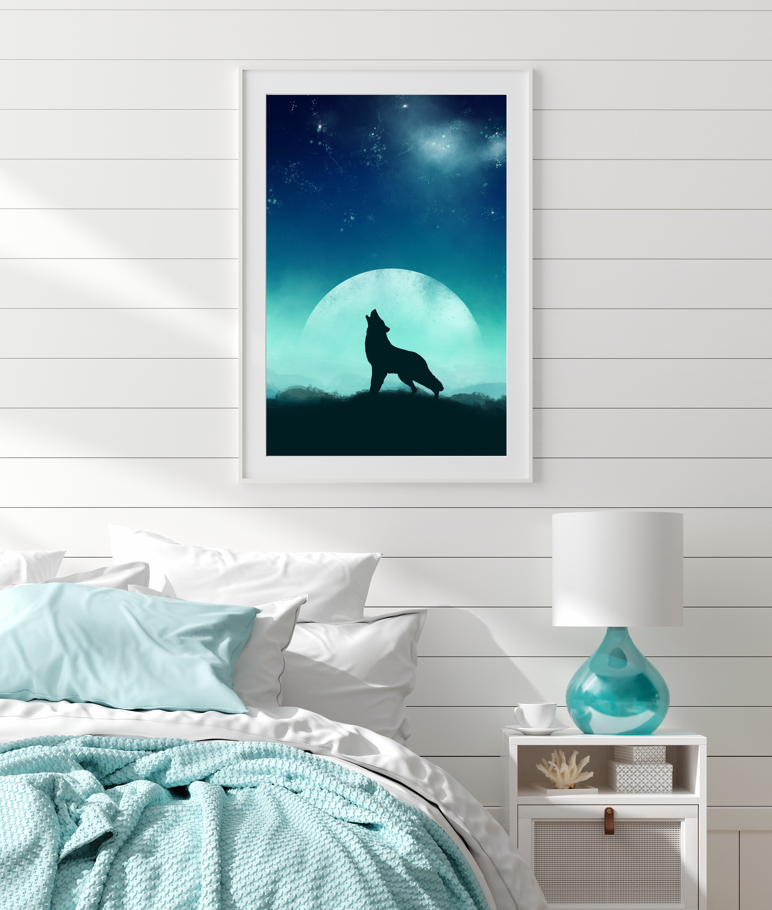 Impression wolf Impression galaxy Imprimable Impression - Etsy France