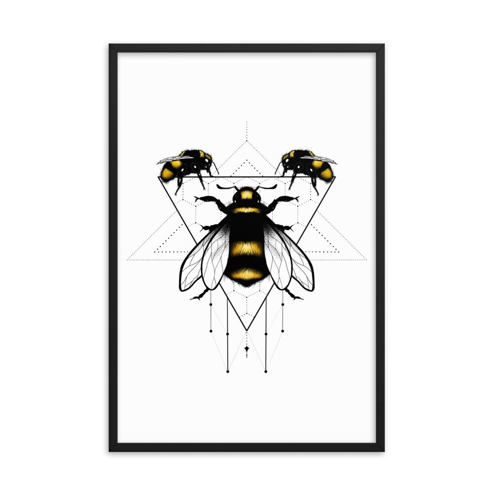 Bee Art Print Bee Decor Printable Wall Art Instant Download Bee Artwork ...