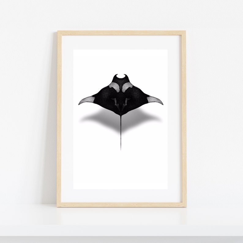 Manta Ray Print - Printable Wall Art - Manta Ray Wall Art - Sea Life ...