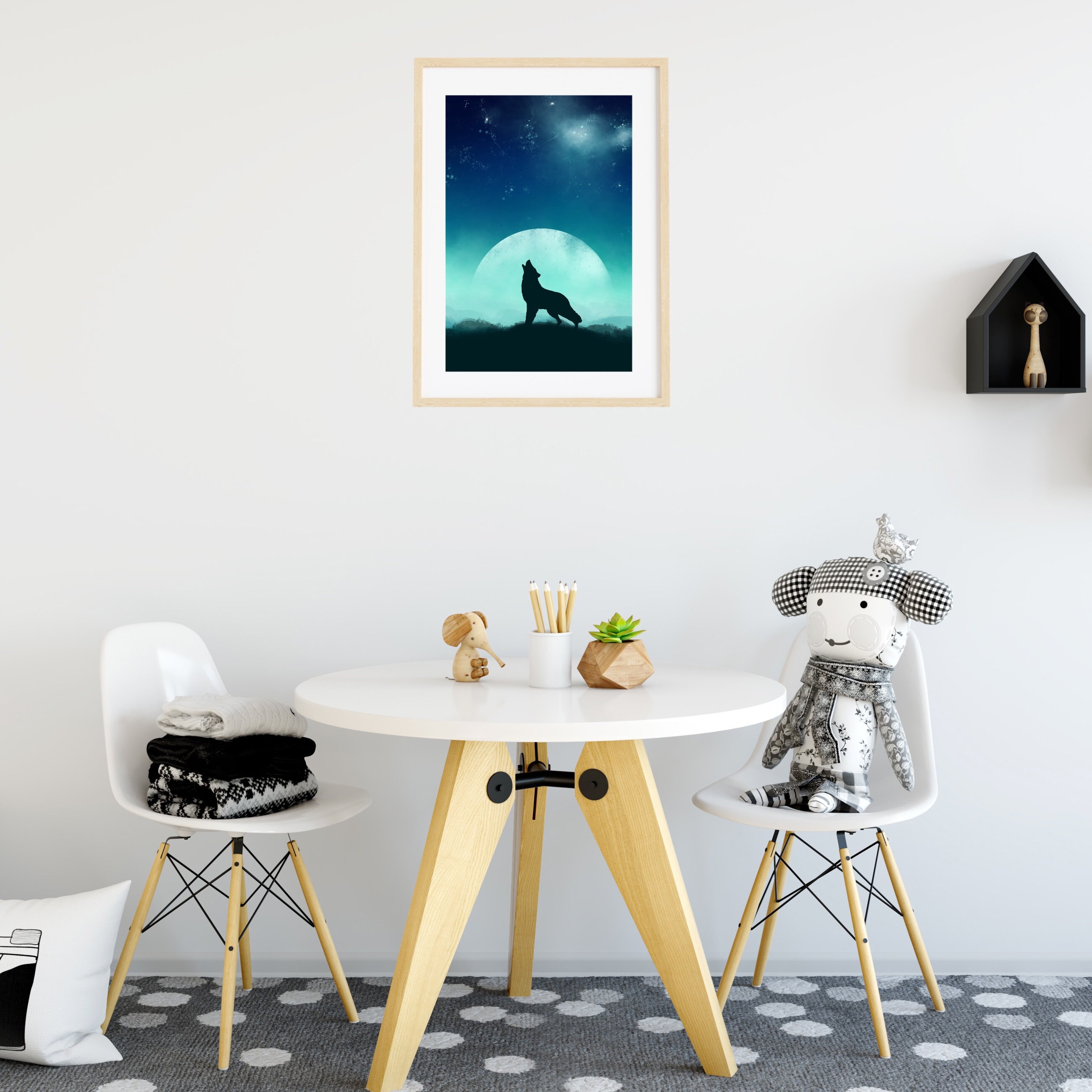 Impression wolf Impression galaxy Imprimable Impression - Etsy France