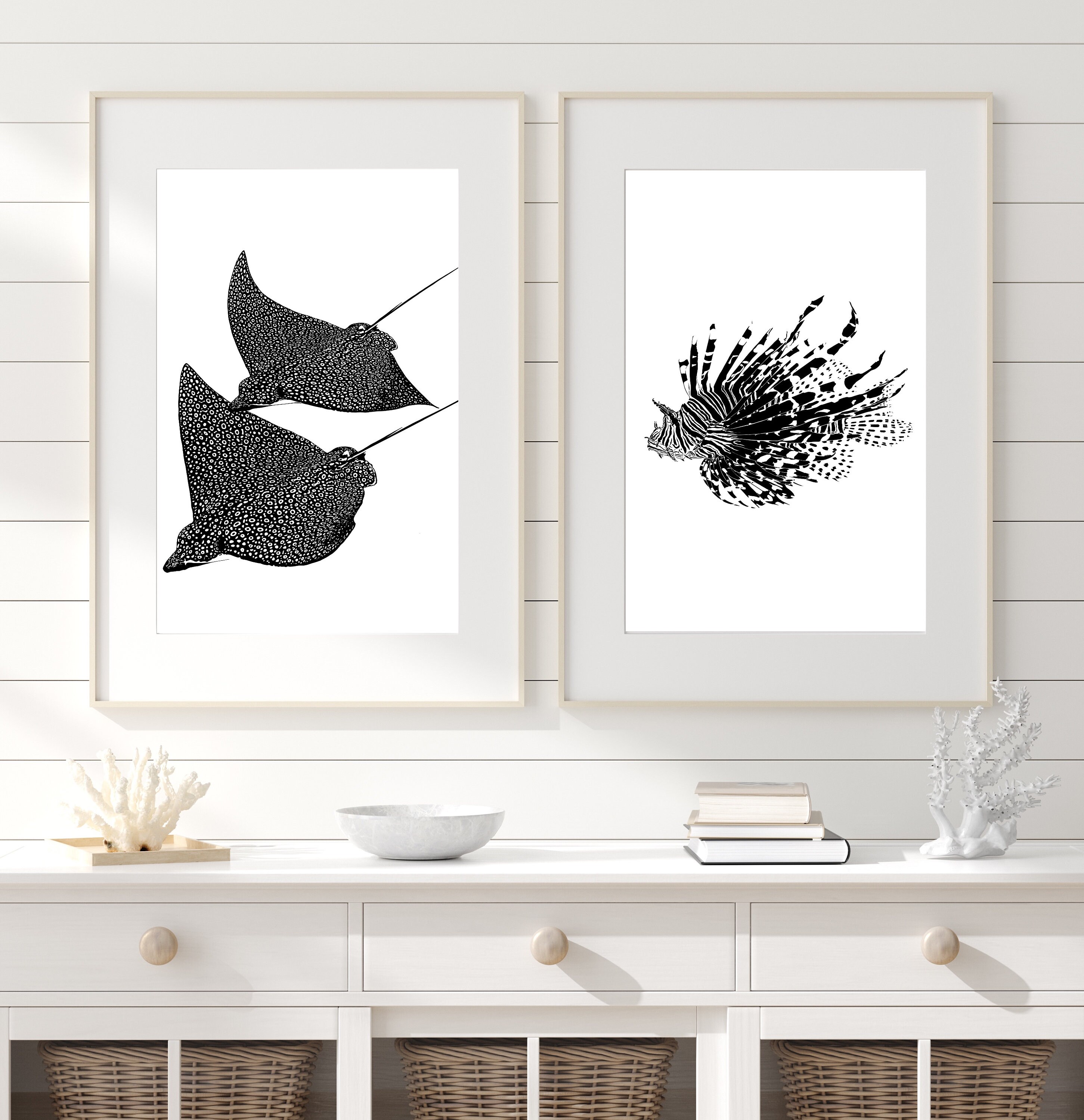 Sting Ray Art Print - Ocean Decor - Eagle Ray - Printable Wall Art ...