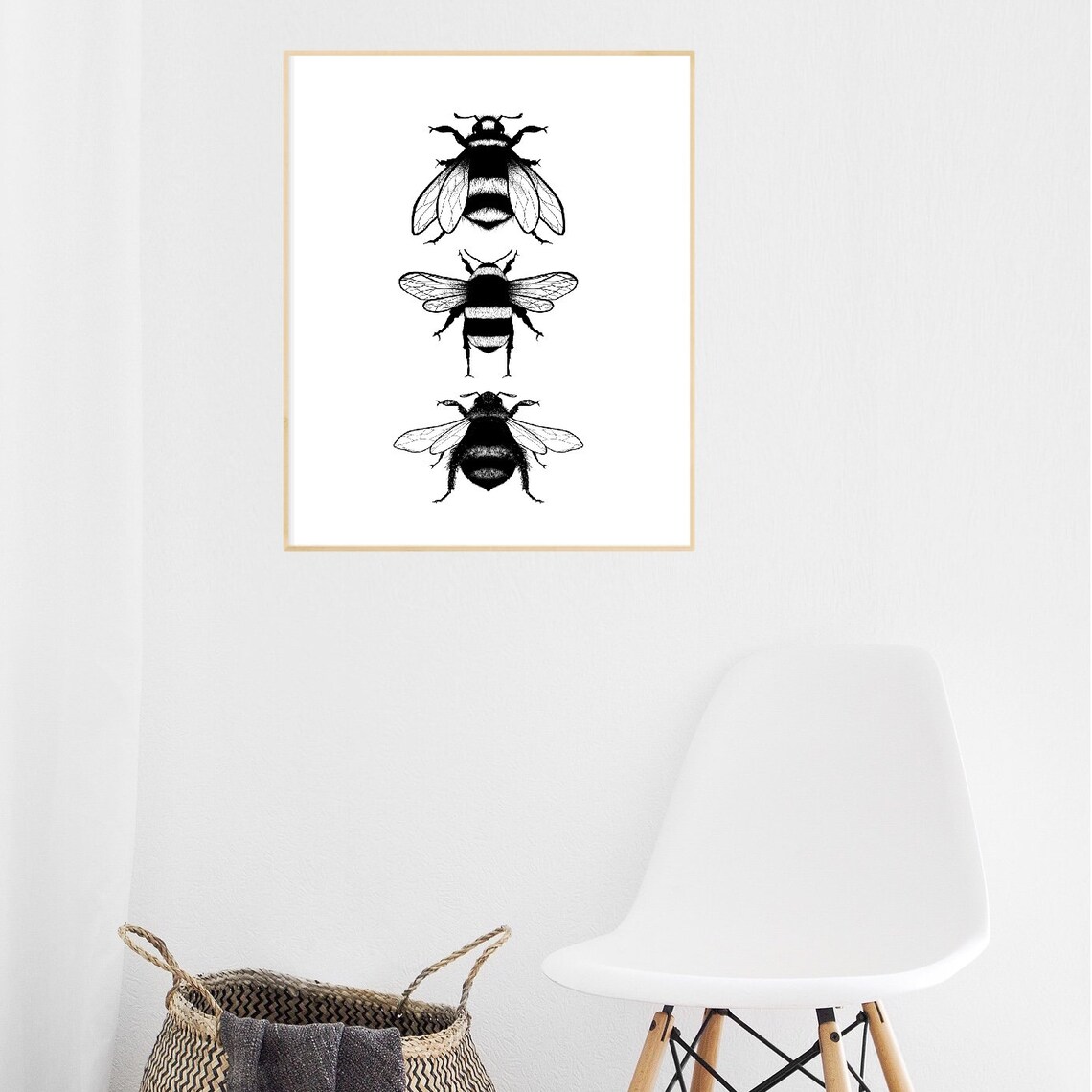 Bee Art Print Bee Decor Printable Wall Art Instant Download Bee Artwork ...